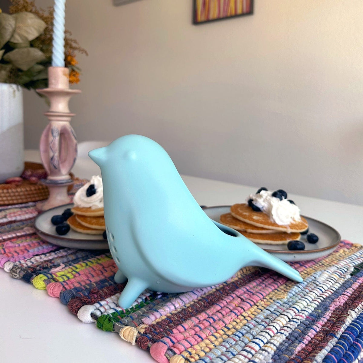 BLUE BIRD | Ceramic Bird Colander
