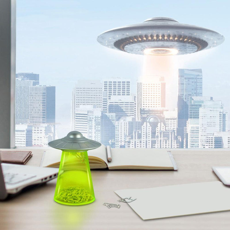 FILING SAUCER – UFO with Cow Paperclips | Fun Desk Accessory + Gift